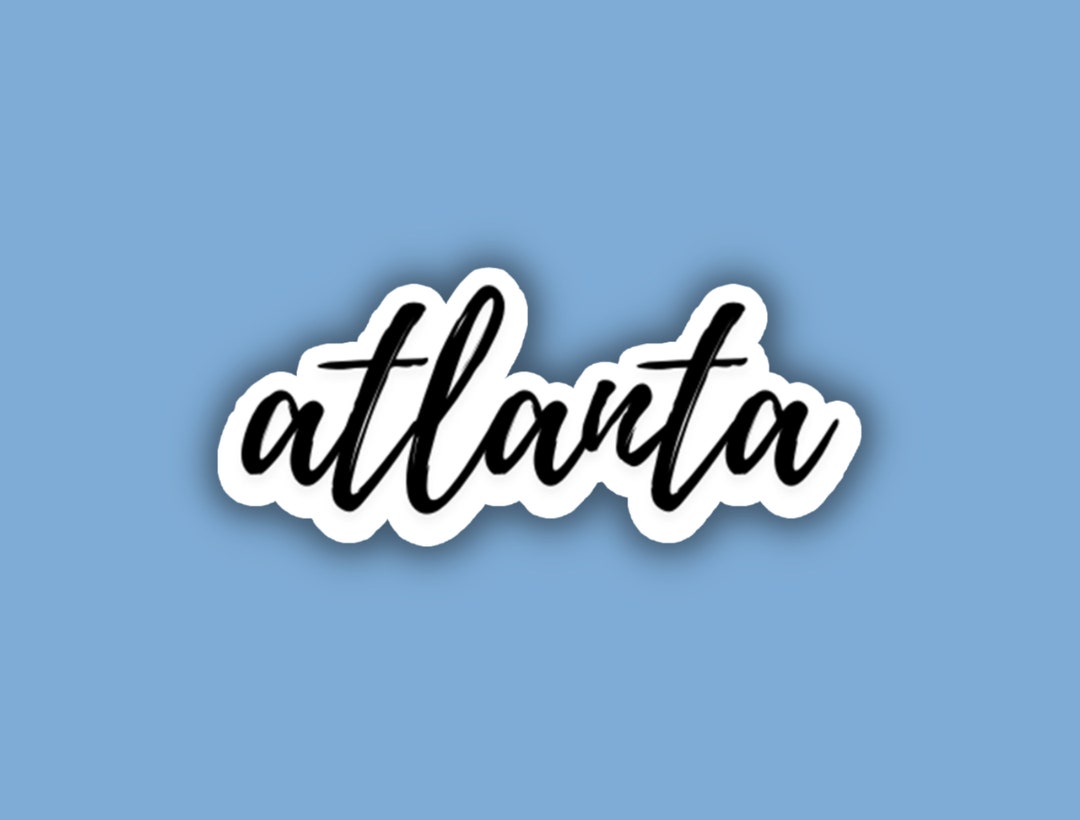 Atlanta Cursive Travel Sticker, Vinyl Laptop Water Bottle Sticker ...