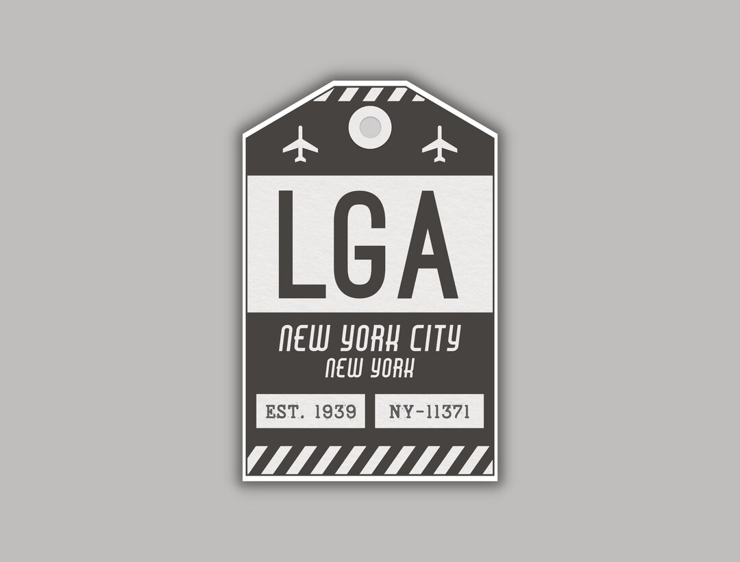 LGA New York City Luggage Tag Sticker / Airport Code Baggage Decal ...