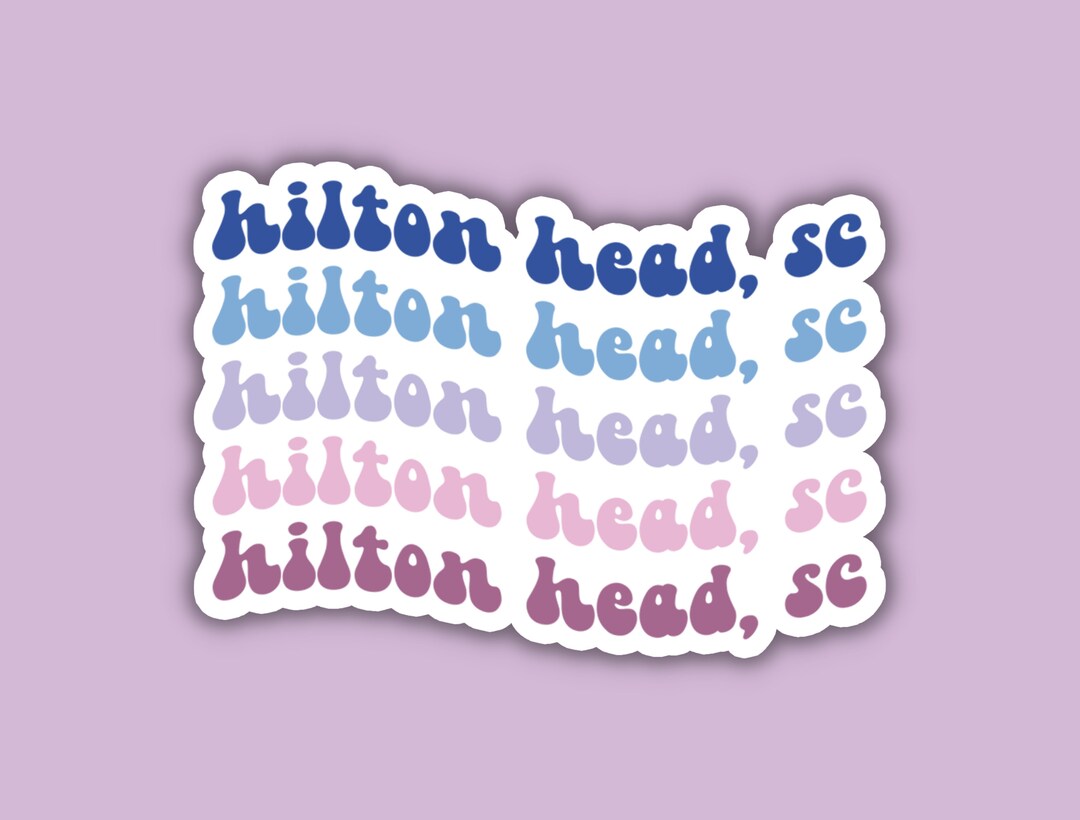 Hilton Head SC Retro Travel Sticker, Multiple Colors, Vinyl Laptop ...