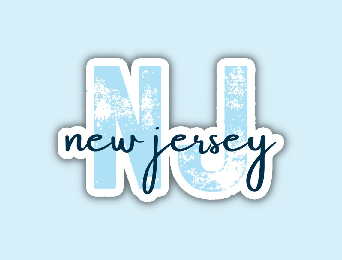 New Jersey State Travel Sticker, Multiple Colors, NJ State Code, Vinyl ...
