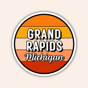 Grand Rapids Michigan Travel Sticker, 2.5" Multiple Colors, Laptop ...