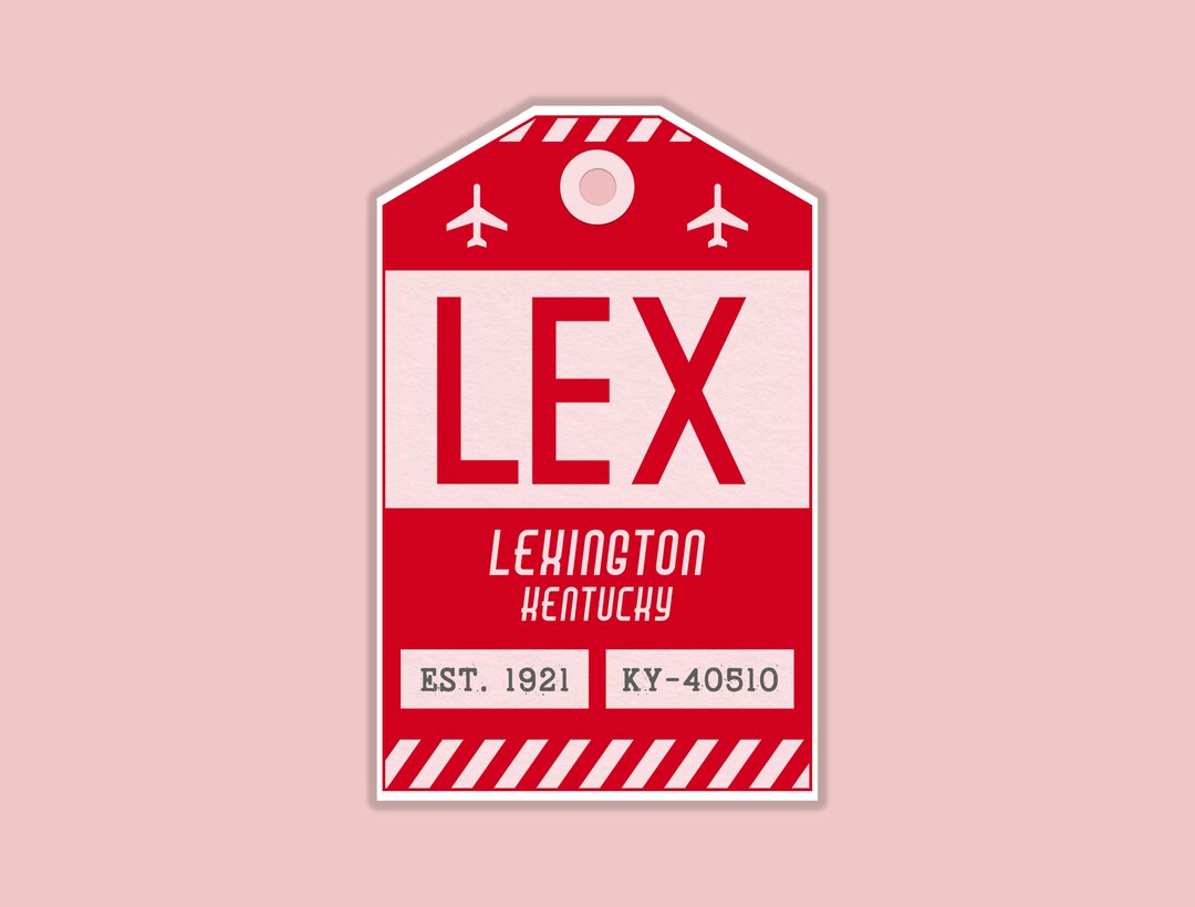 LEX Lexington Kentucky Luggage Tag Sticker / Airport Code Baggage Decal ...