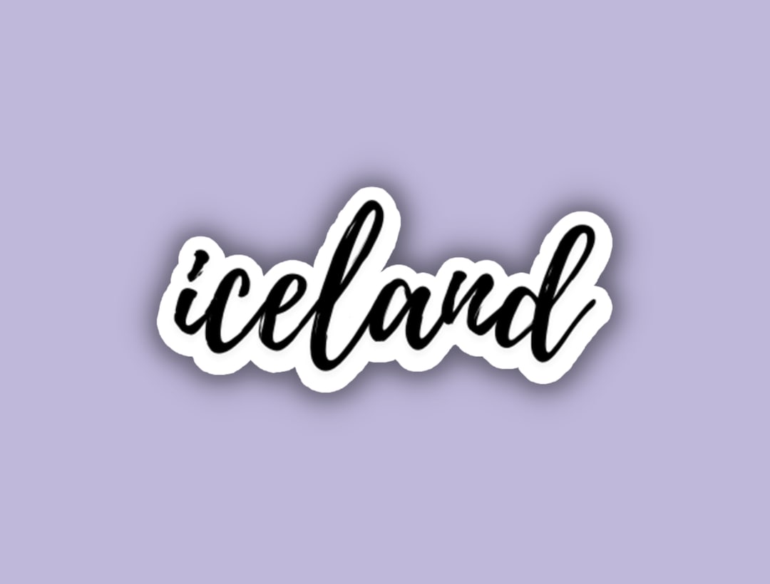 Iceland Cursive Travel Sticker, Vinyl Laptop Water Bottle Sticker ...