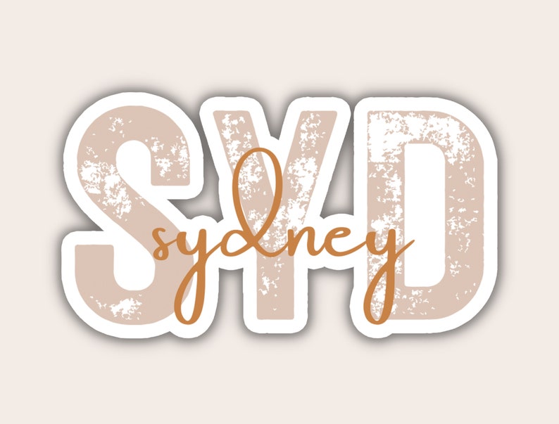 SYD Sydney Airport Code Travel Sticker, Multiple Colors, Vinyl Laptop ...
