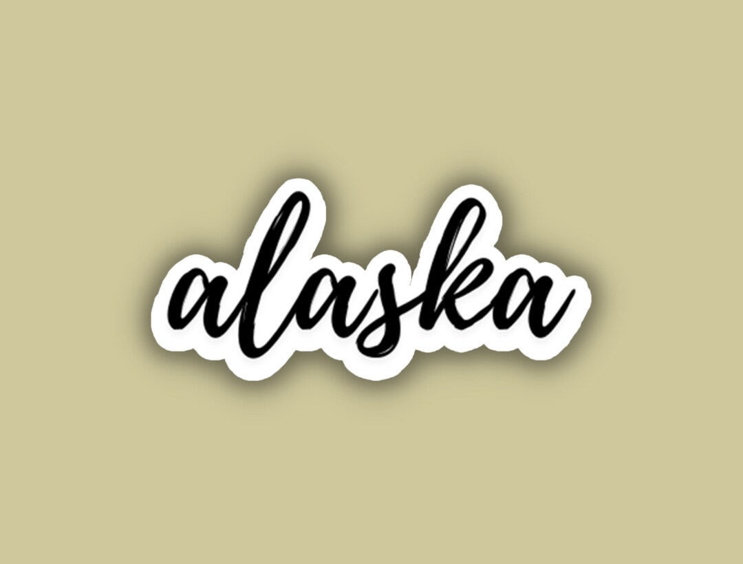 Alaska Cursive Travel Sticker, Vinyl Laptop Water Bottle Sticker ...