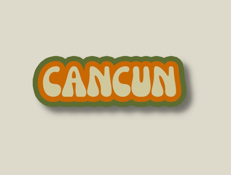 Cancun Sticker, Multiple Colors, Vinyl Laptop Water Bottle Sticker ...