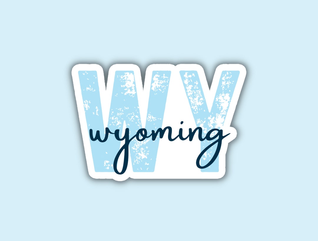 Wyoming State Travel Sticker, Multiple Colors, WY State Code, Vinyl ...