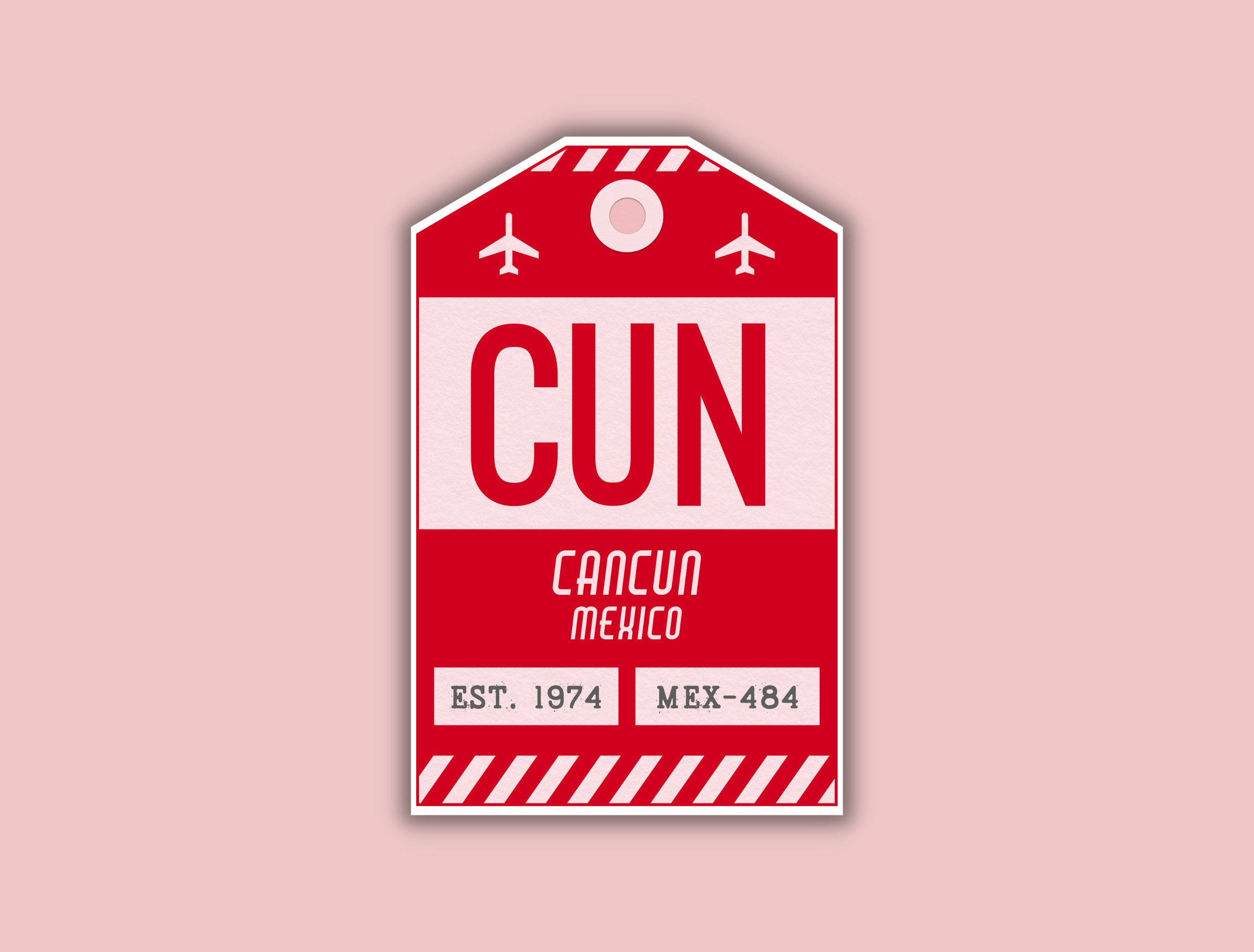 CUN Cancun Mexico Luggage Tag Sticker / Airport Code Baggage - Etsy