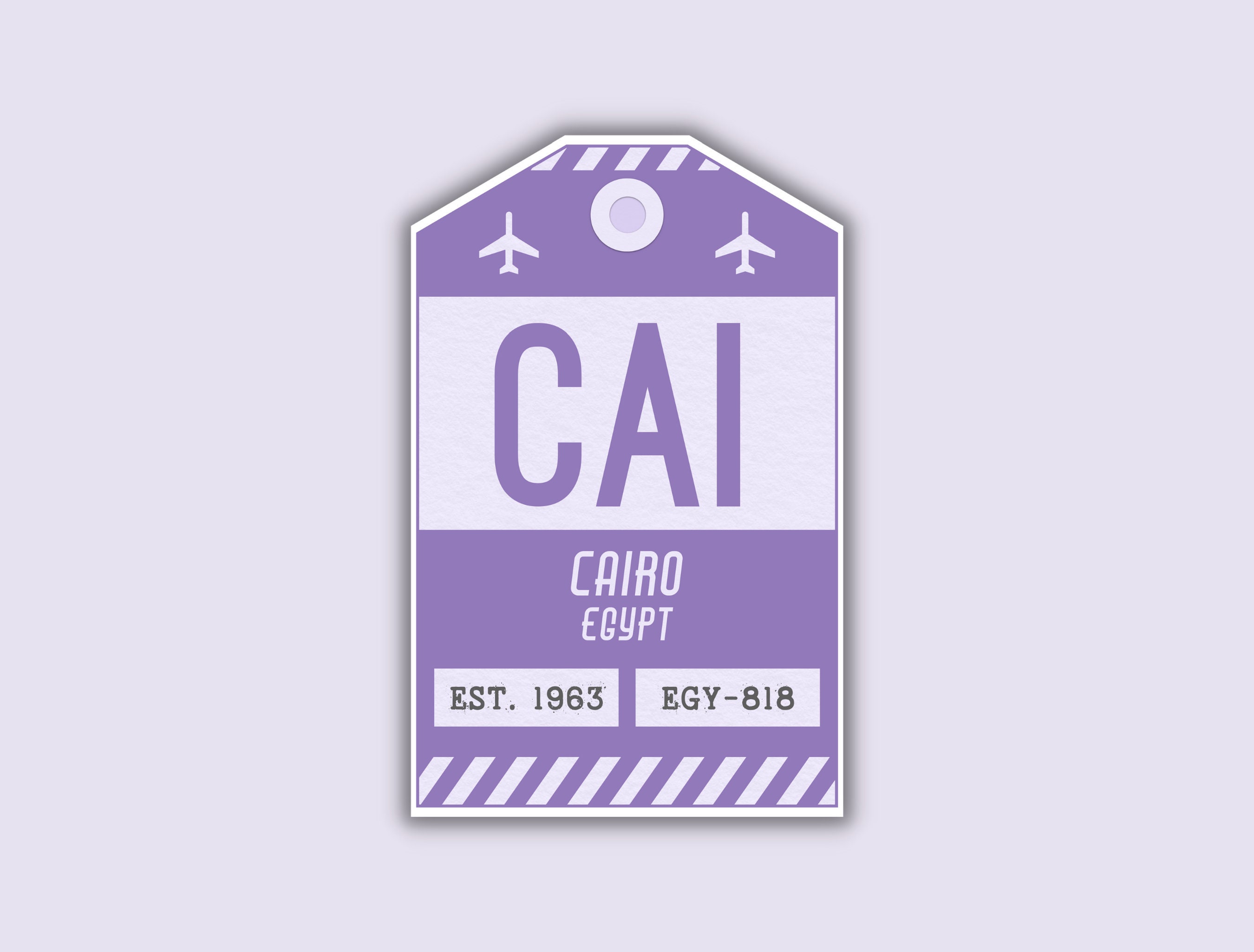 CAI Cairo Egypt Luggage Tag Sticker / Airport Code Baggage Decal ...