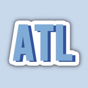 ATL Atlanta Georgia Airport Code Sticker, Luggage Decal, Vinyl Travel ...