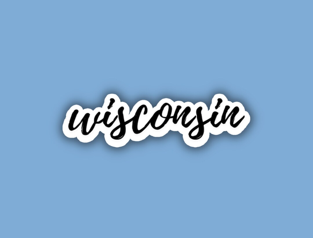 Wisconsin Cursive Travel Sticker, Vinyl Laptop Water Bottle Sticker ...