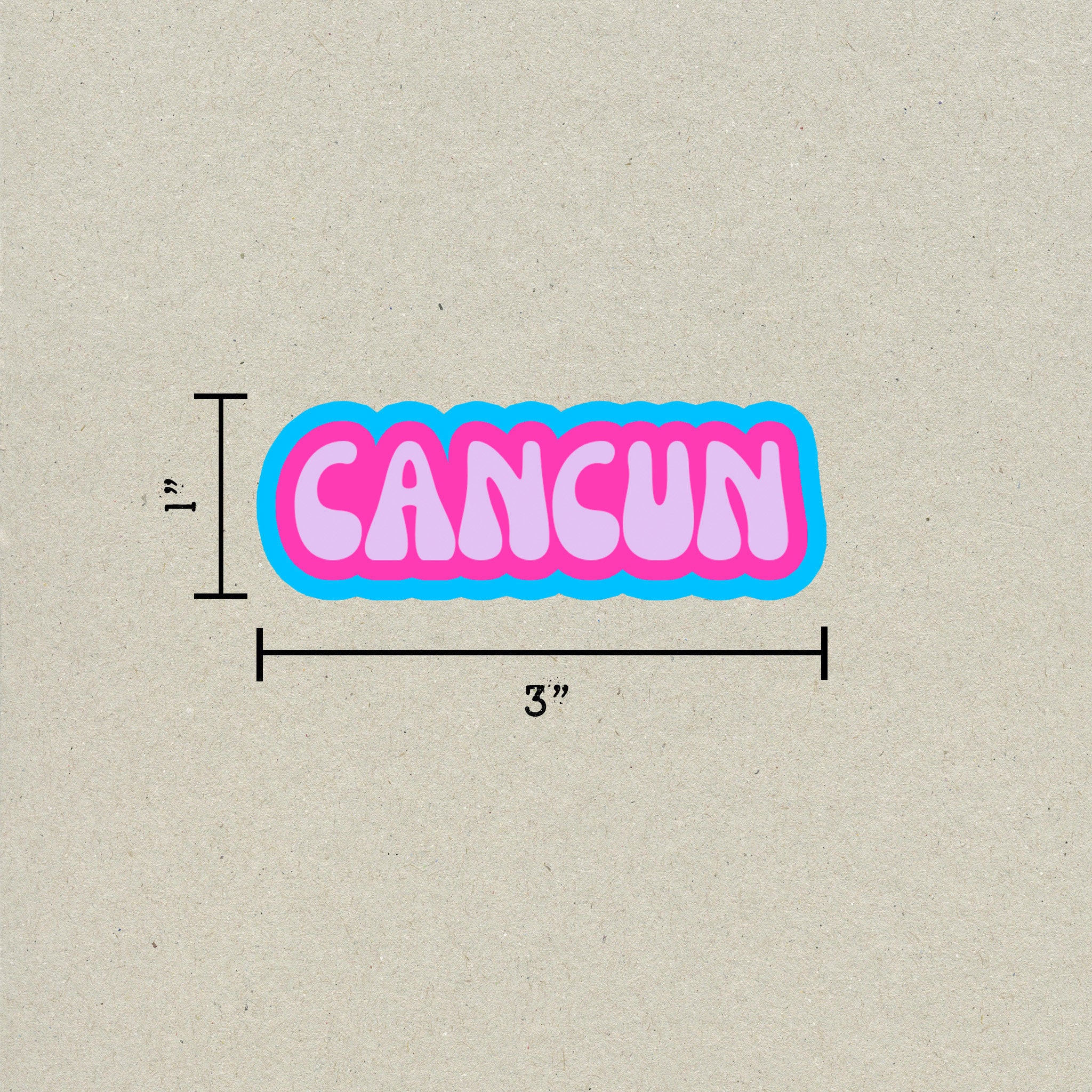 Cancun Sticker, Multiple Colors, Vinyl Laptop Water Bottle Sticker ...