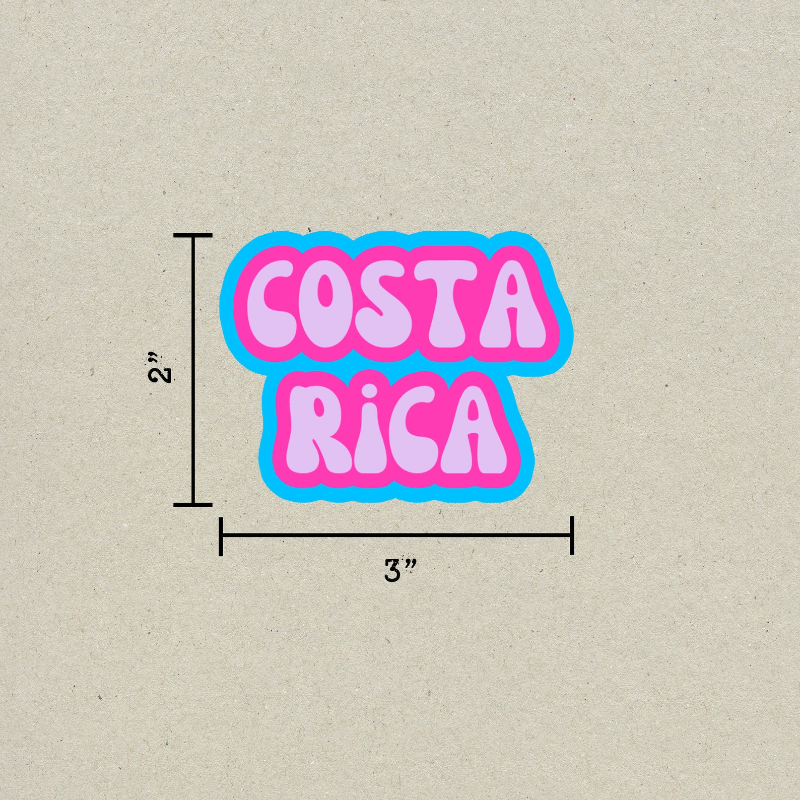 Costa Rica Travel Sticker, Multiple Colors, Vinyl Laptop Water Bottle ...
