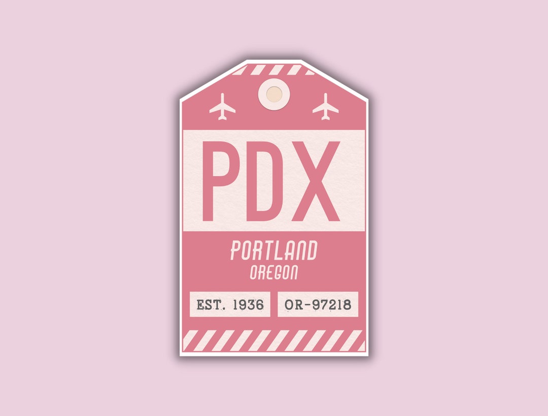 PDX Portland Oregon Luggage Tag Sticker / Airport Code Baggage Decal ...