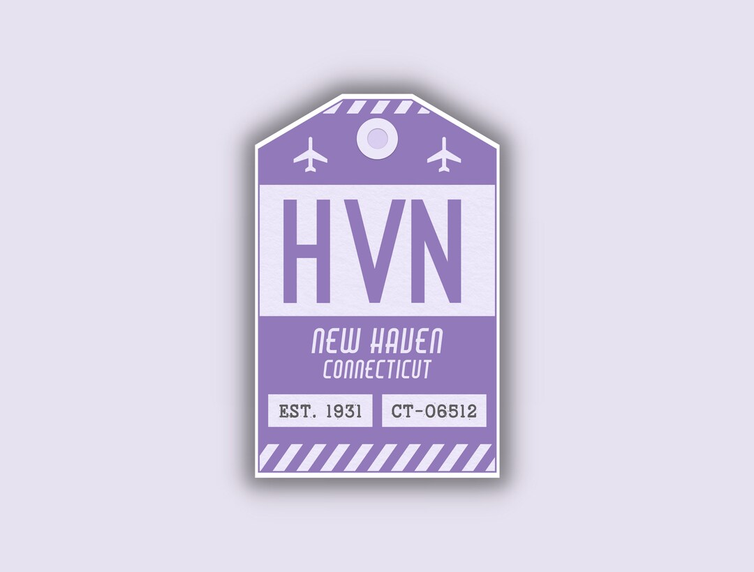 HVN New Haven Connecticut Luggage Tag Sticker / Airport Code - Etsy