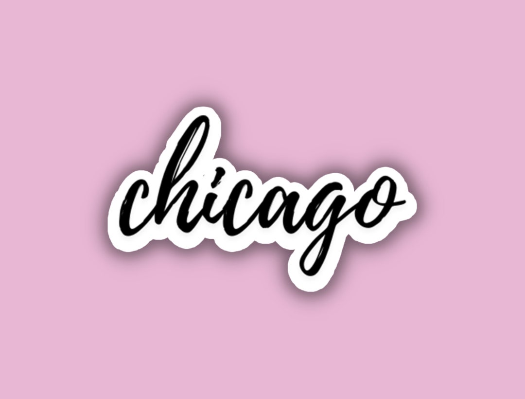 Chicago Cursive Travel Sticker, Vinyl Laptop Water Bottle Sticker ...