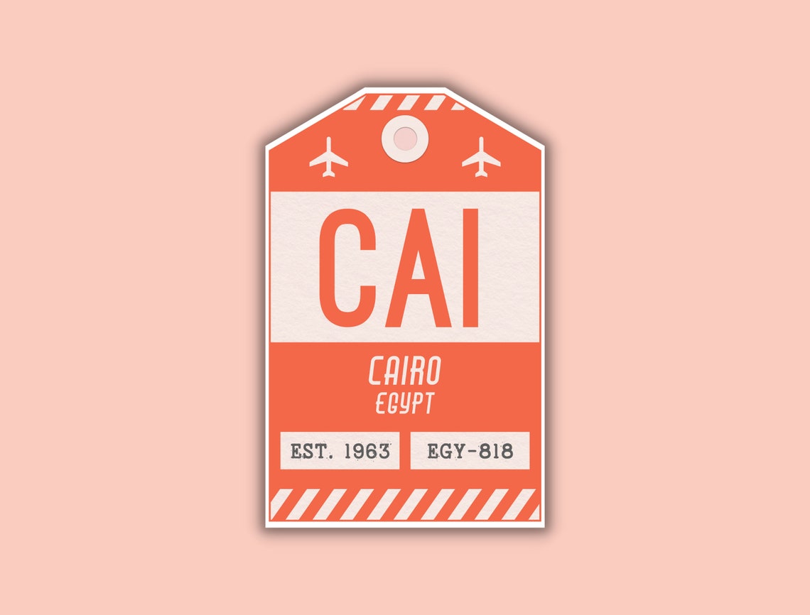 CAI Cairo Egypt Luggage Tag Sticker / Airport Code Baggage Decal ...