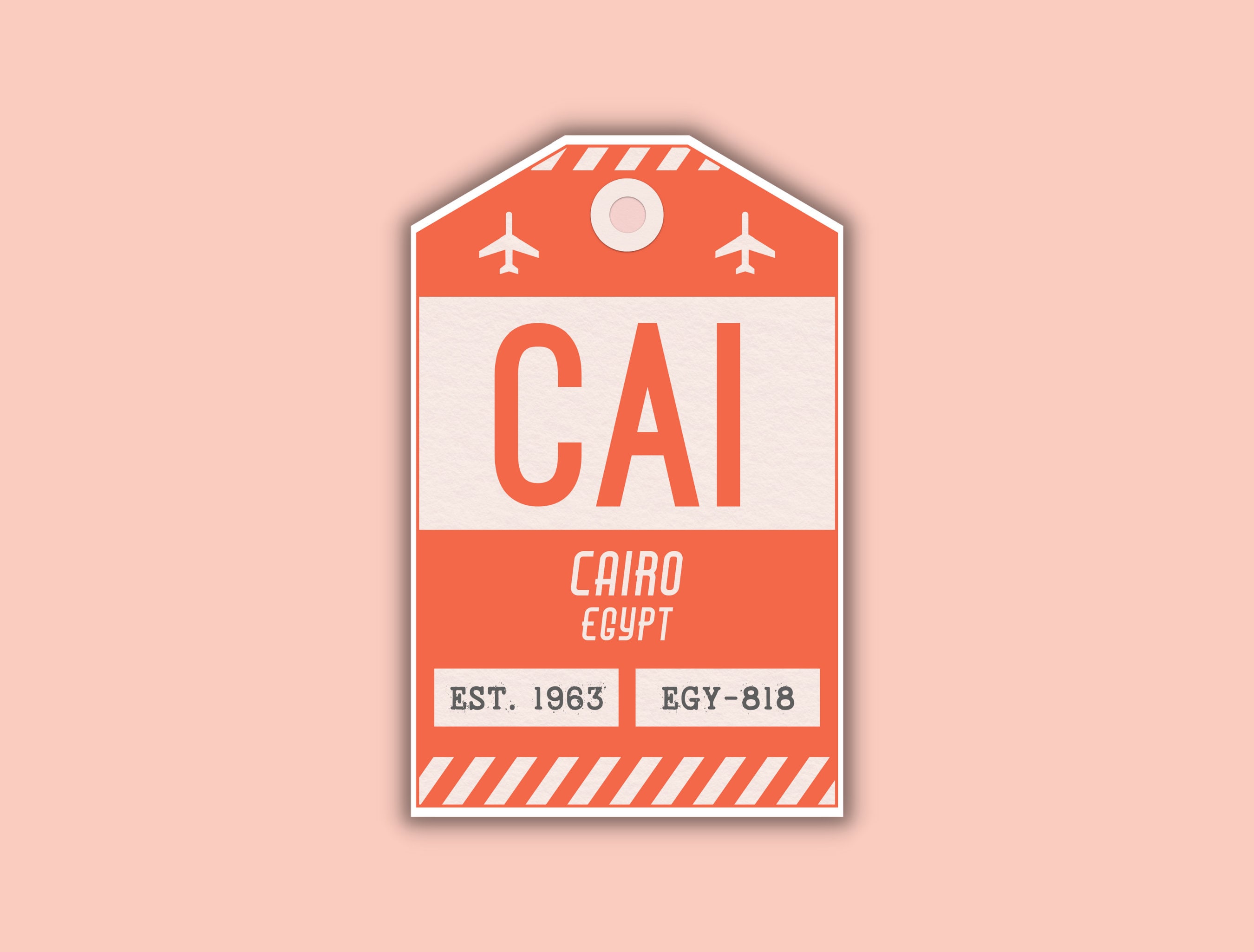 CAI Cairo Egypt Luggage Tag Sticker / Airport Code Baggage Decal ...