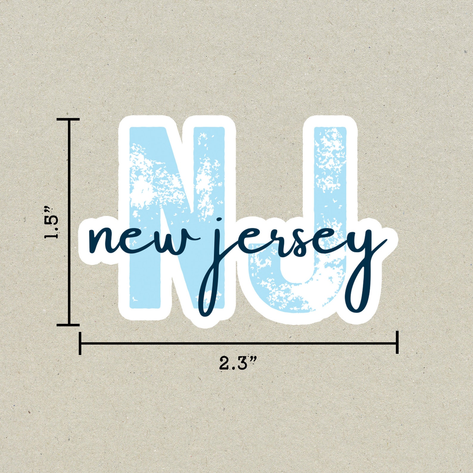 New Jersey State Travel Sticker, Multiple Colors, NJ State Code, Vinyl ...