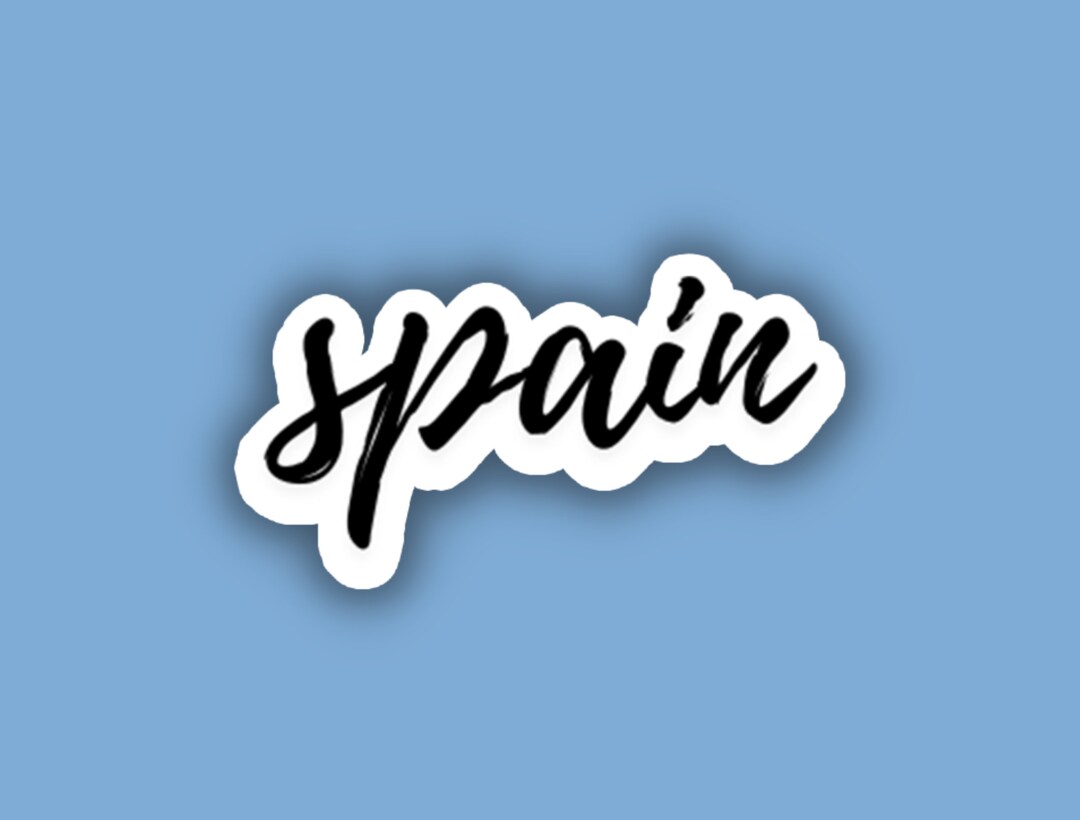 Spain Cursive Travel Sticker, Vinyl Laptop Water Bottle Sticker ...