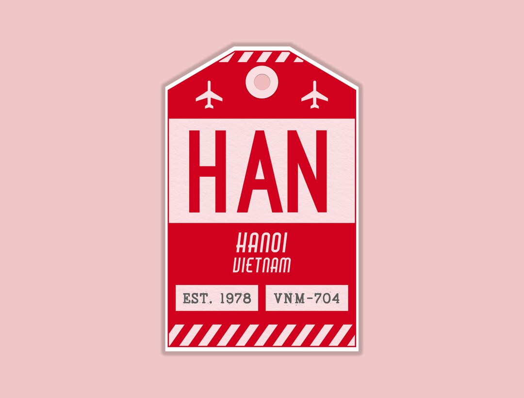HAN Hanoi Vietnam Luggage Tag Sticker / Airport Code Baggage Decal ...