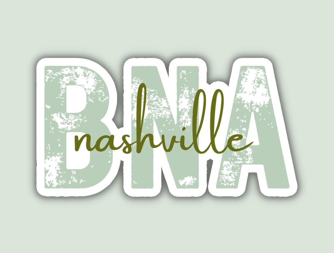 BNA Nashville Airport Travel Sticker, Multiple Colors, Vinyl Laptop ...
