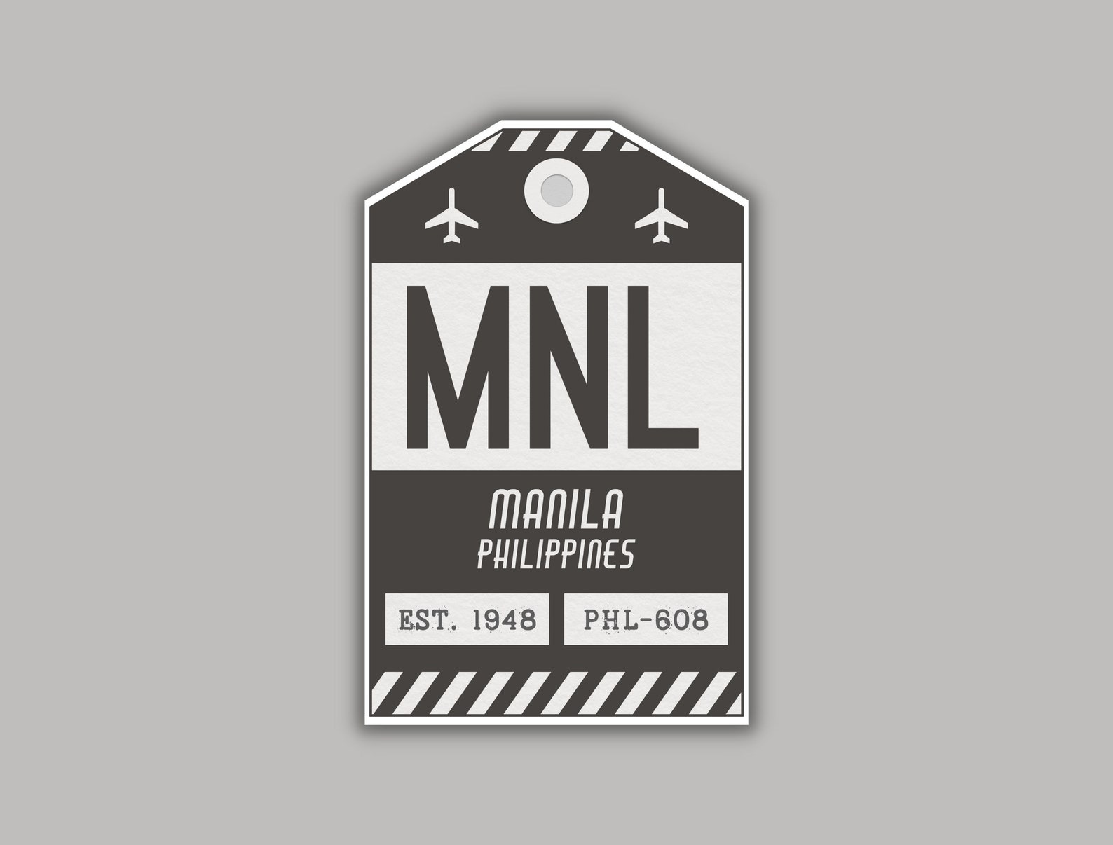 MNL Manila Philippines Luggage Tag Sticker / Airport Code Baggage Decal ...