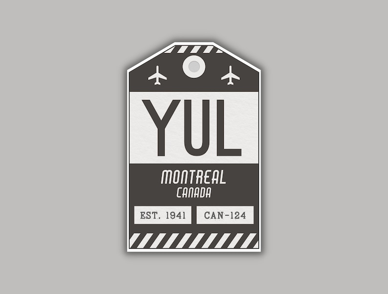 YUL Montreal Canada Luggage Tag Sticker / Airport Code Baggage Decal ...
