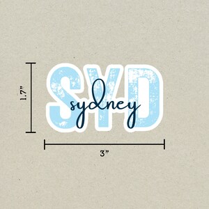 SYD Sydney Airport Code Travel Sticker, Multiple Colors, Vinyl Laptop ...