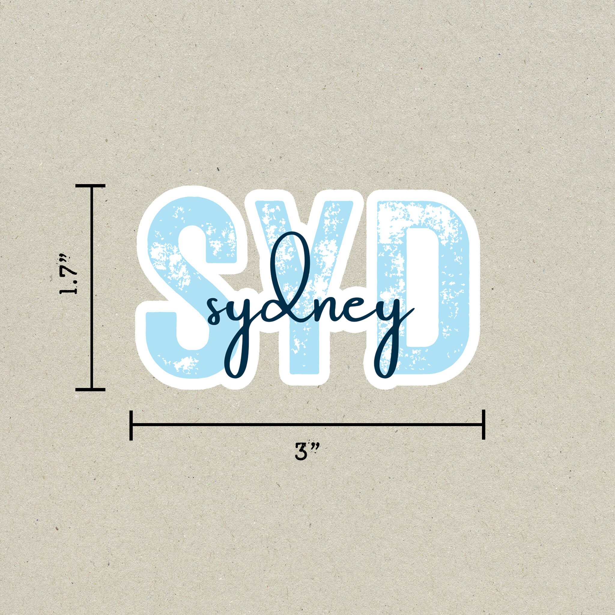 SYD Sydney Airport Code Travel Sticker, Multiple Colors, Vinyl Laptop ...