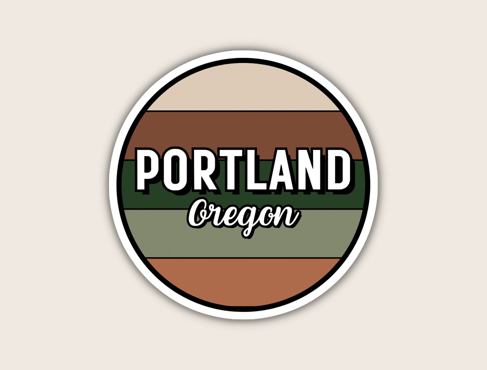 Portland Oregon Travel Sticker, 2.5" Multiple Colors, Laptop Water ...