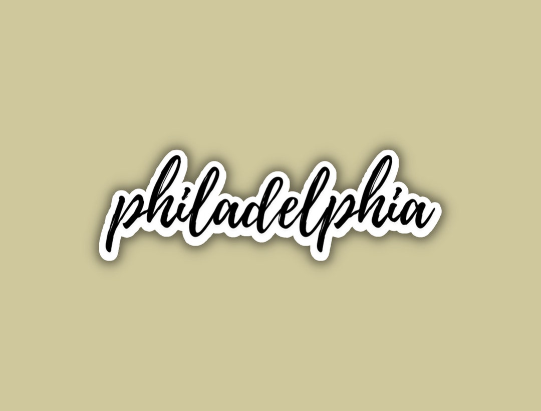 Philadelphia Cursive Travel Sticker Vinyl Laptop Water Bottle - Etsy