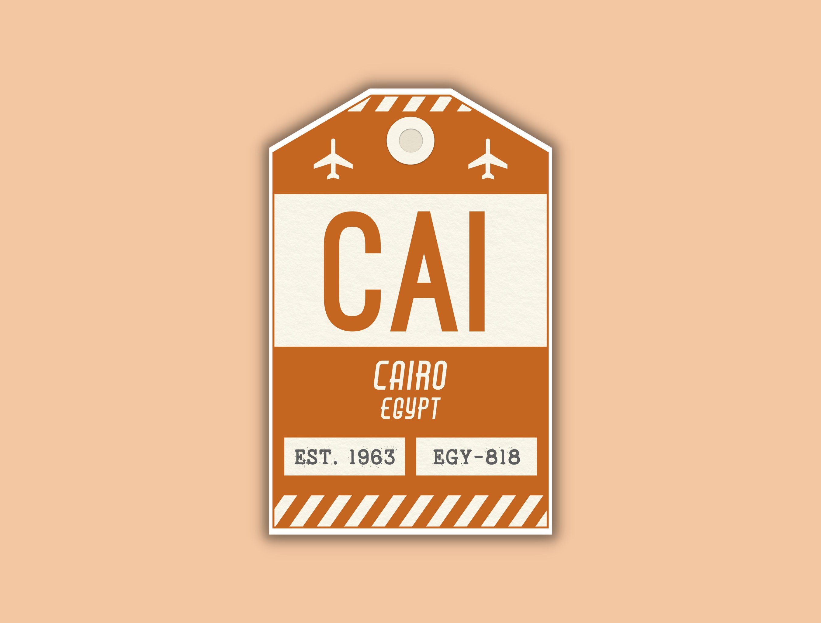CAI Cairo Egypt Luggage Tag Sticker / Airport Code Baggage Decal ...