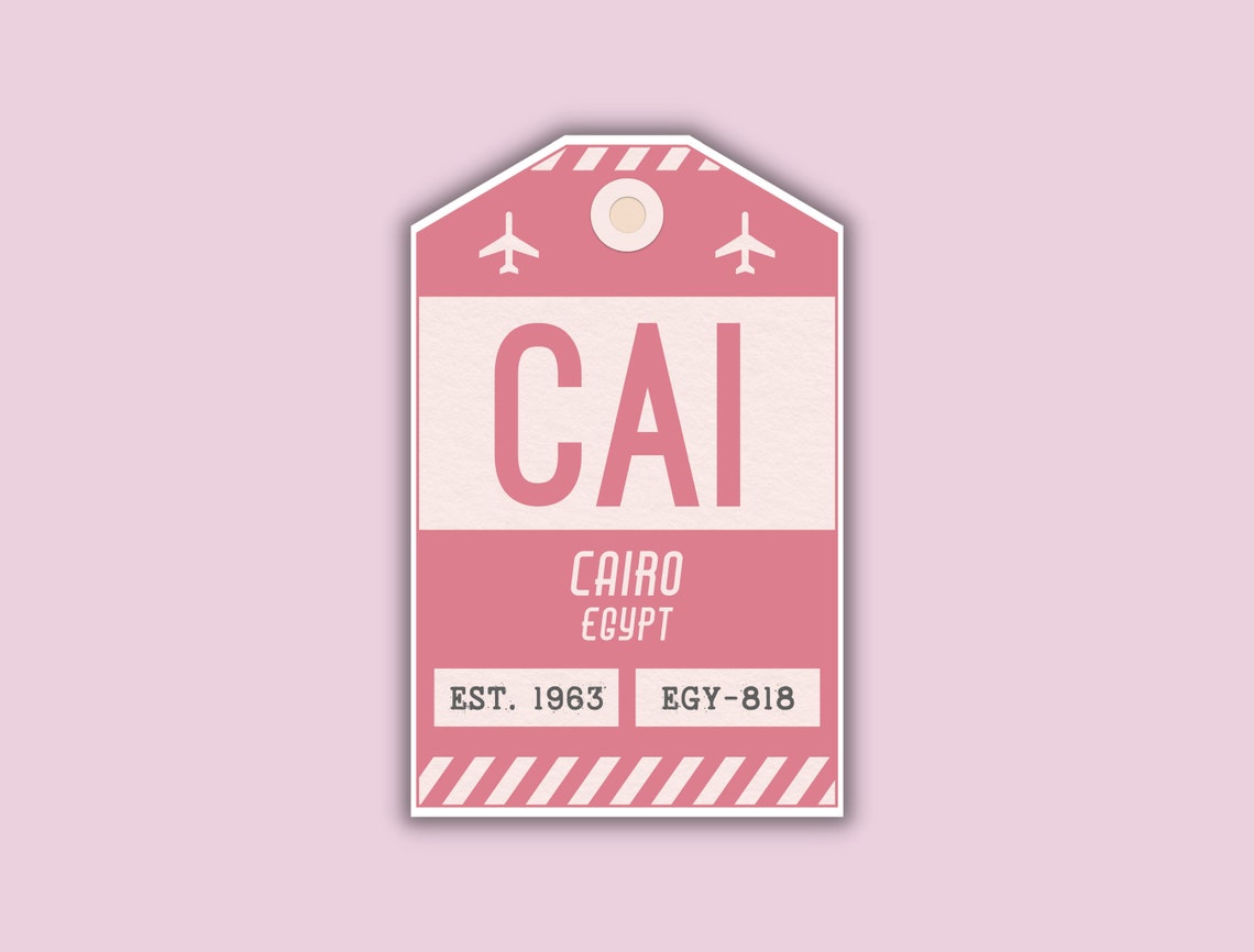 CAI Cairo Egypt Luggage Tag Sticker / Airport Code Baggage Decal ...