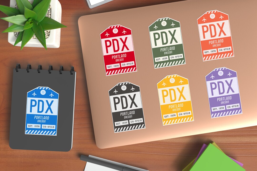 PDX Portland Oregon Luggage Tag Sticker / Airport Code Baggage Decal ...