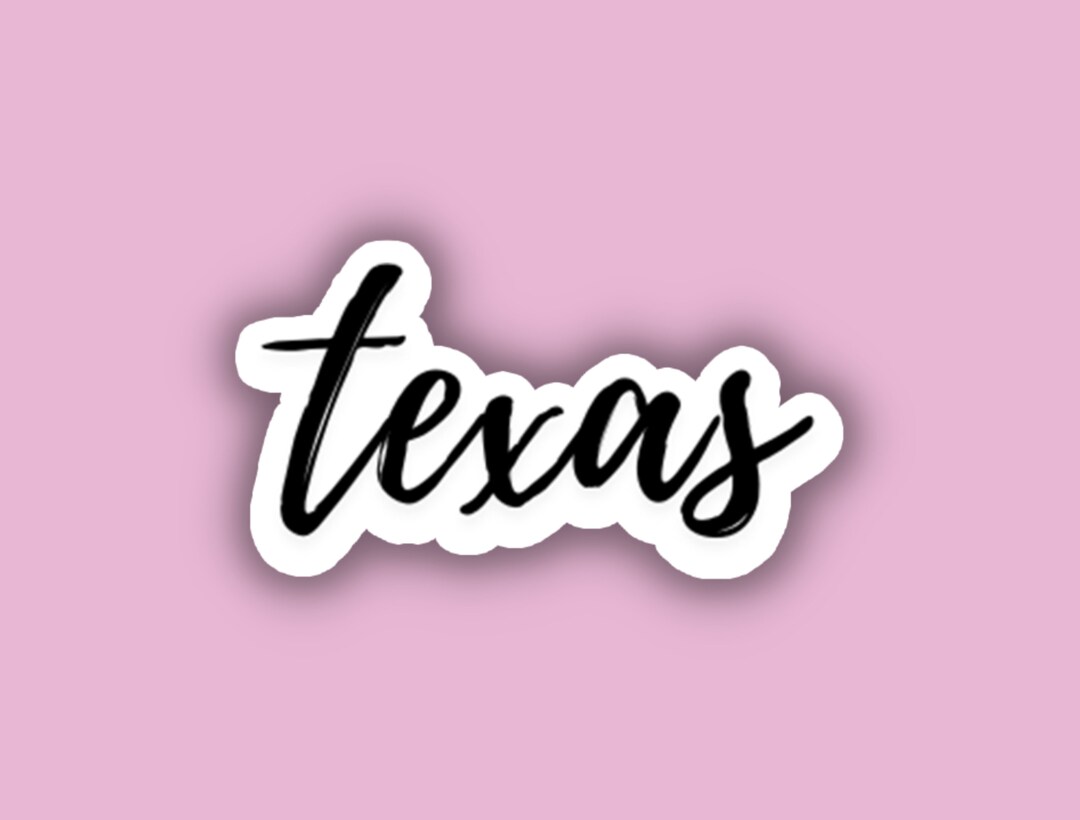 Texas Cursive Travel Sticker, Vinyl Laptop Water Bottle Sticker ...