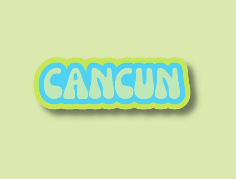 Cancun Sticker, Multiple Colors, Vinyl Laptop Water Bottle Sticker ...