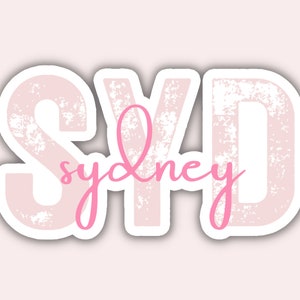 SYD Sydney Airport Code Travel Sticker, Multiple Colors, Vinyl Laptop ...
