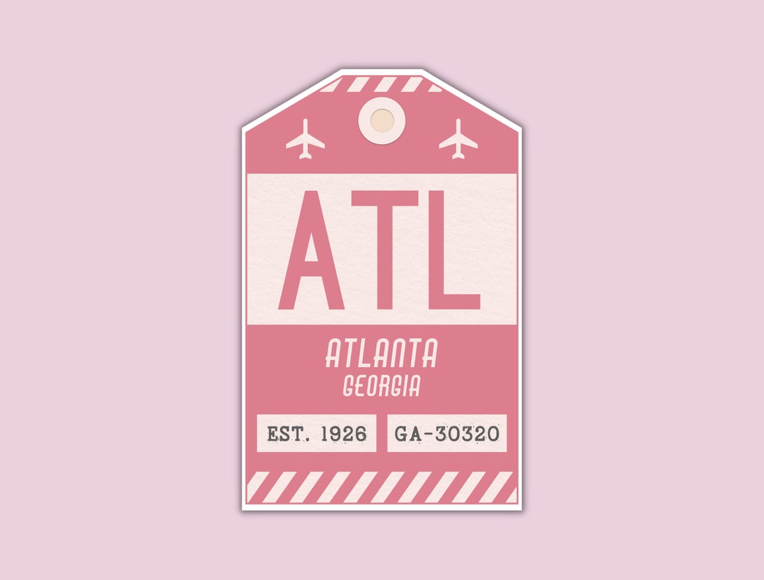 ATL Atlanta Georgia Luggage Tag Sticker / Airport Code Baggage - Etsy