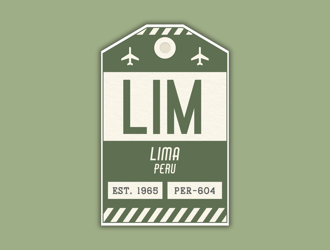 LIM Lima Peru Luggage Tag Sticker / Airport Code Baggage Decal ...