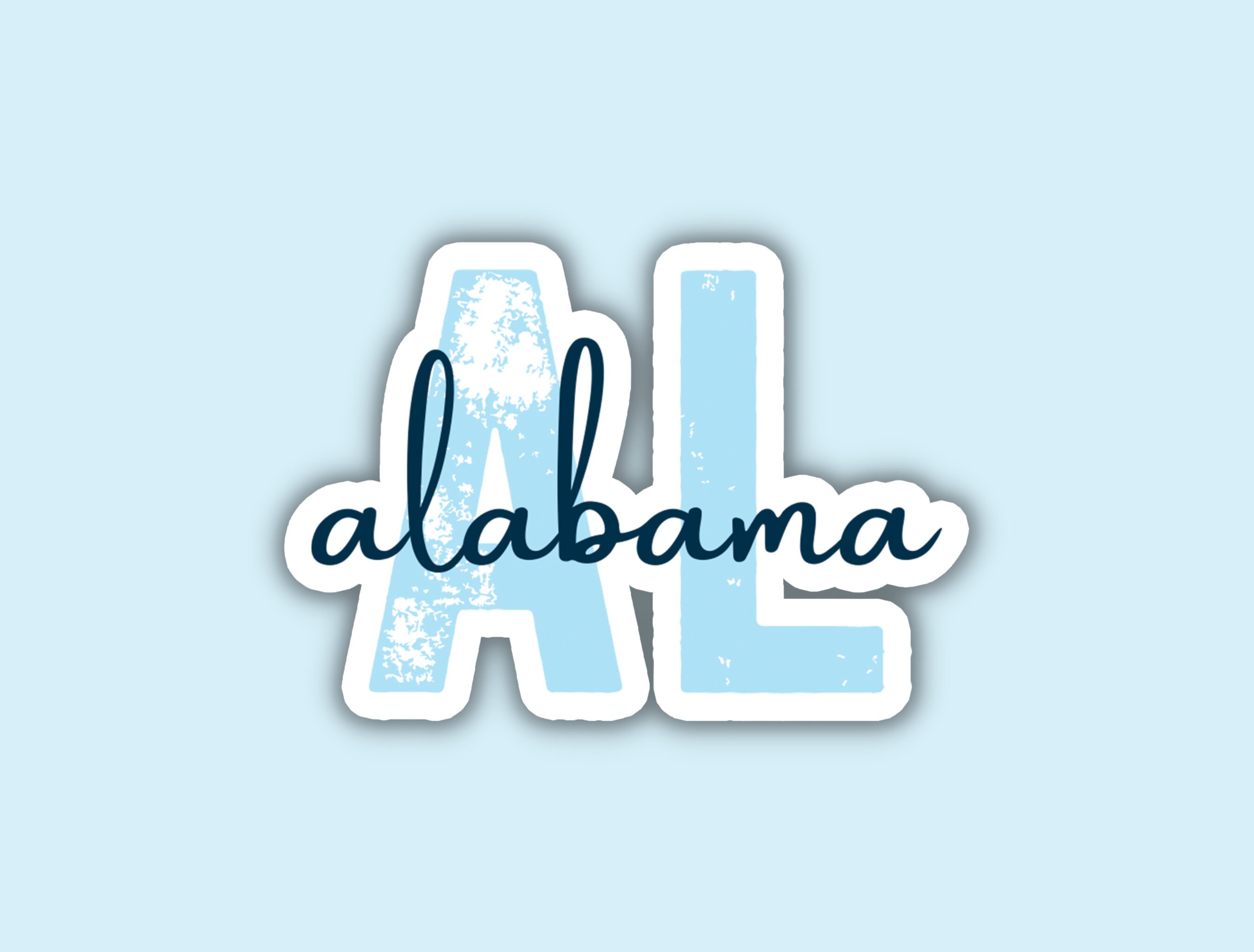 Alabama State Travel Sticker, Multiple Colors, AL State Code, Vinyl ...