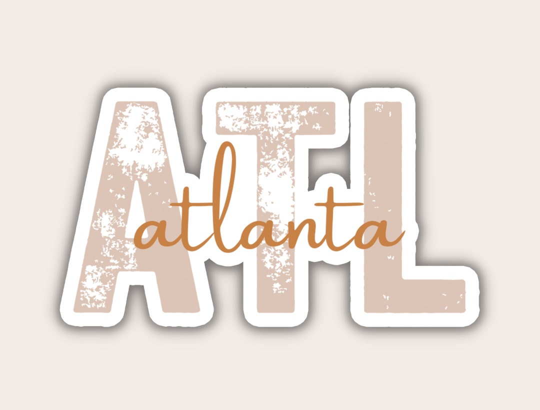 ATL Atlanta Airport Code Travel Sticker, Multiple Colors, Vinyl Laptop ...