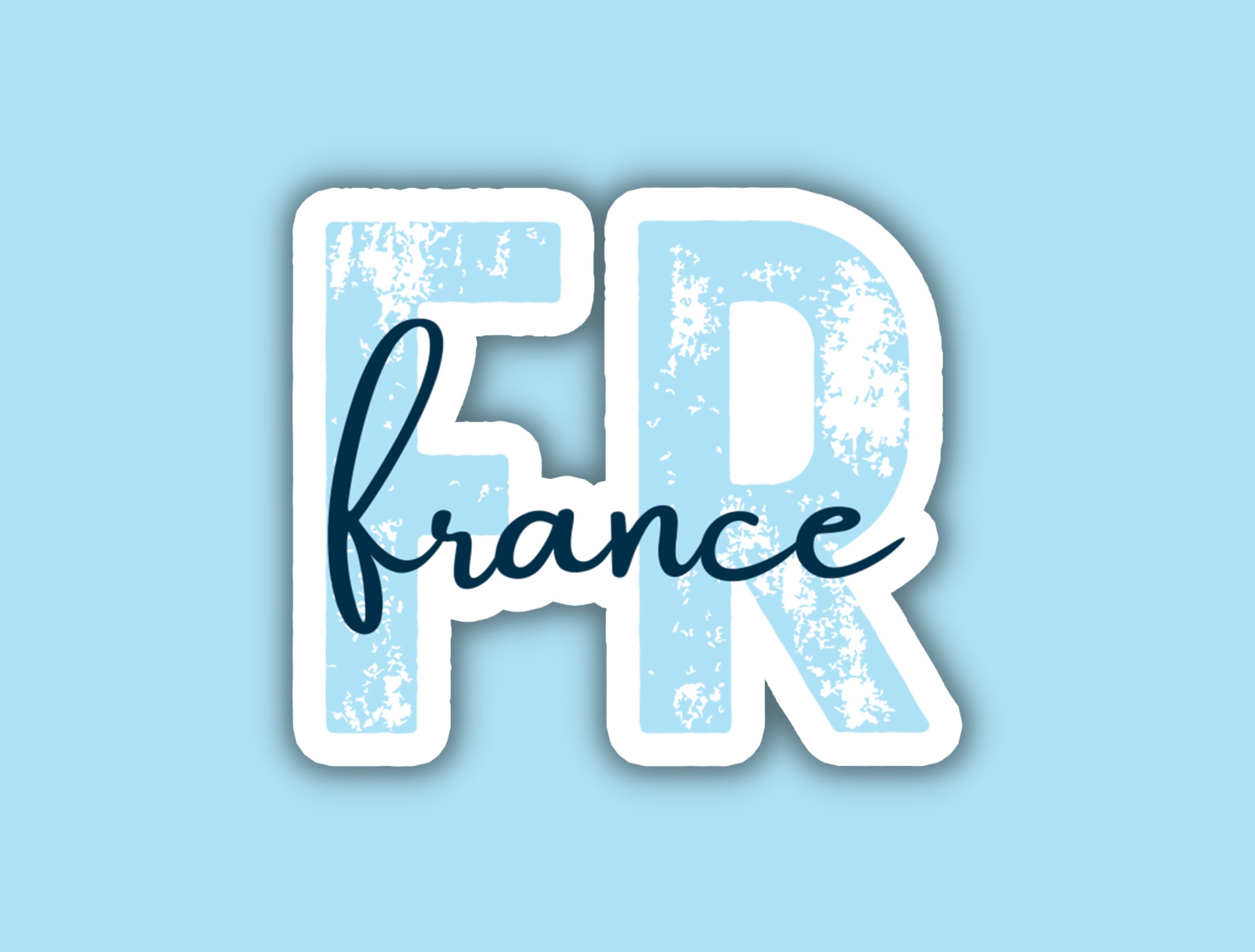 France Travel Sticker Multiple Colors FR Country Code Vinyl - Etsy