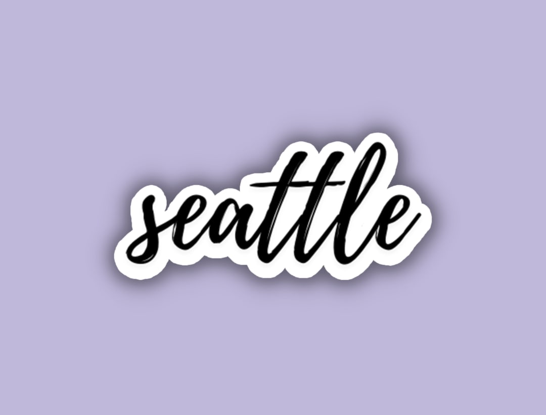 Seattle Cursive Travel Sticker, Vinyl Laptop Water Bottle Sticker ...