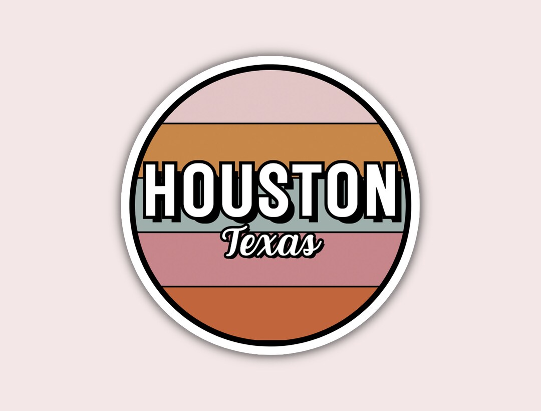 Houston Texas Travel Sticker, 2.5" Multiple Colors, Laptop Water Bottle ...