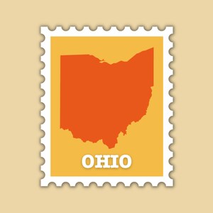 Ohio Stamp Sticker, Multiple Colors, Vinyl Sticker, Places I've Been ...