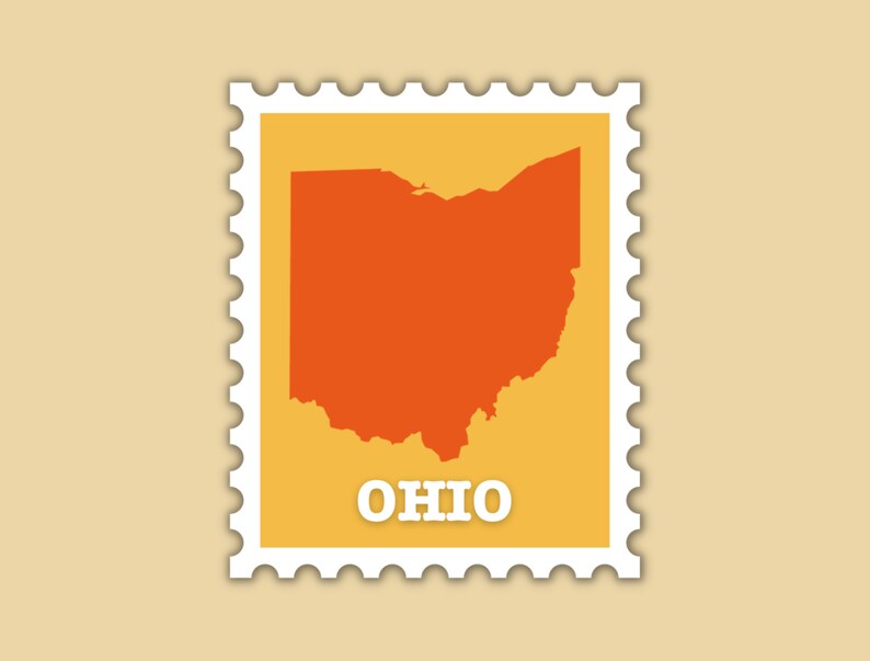 Ohio Stamp Sticker, Multiple Colors, Vinyl Sticker, Places I've Been ...