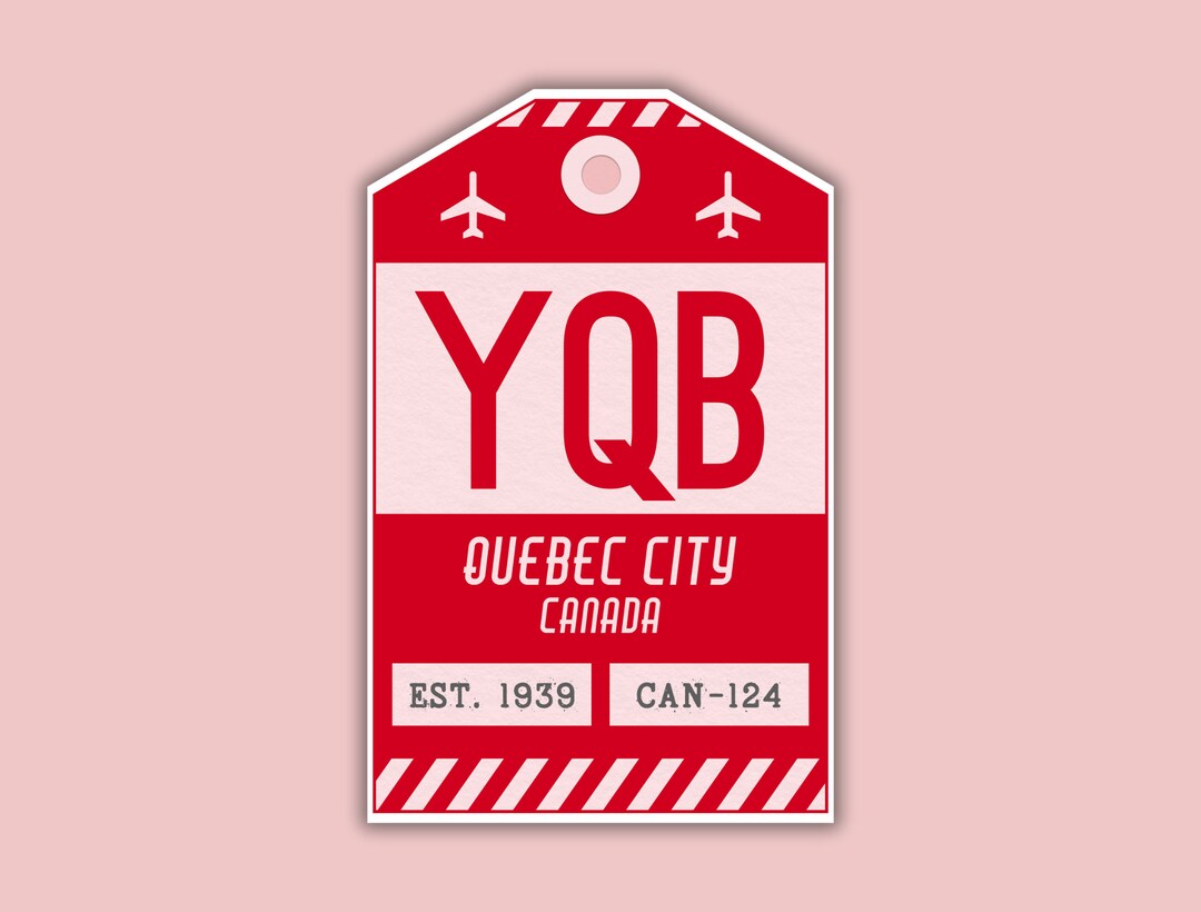 YQB Quebec City Canada Luggage Tag Sticker / Airport Code Baggage Decal ...