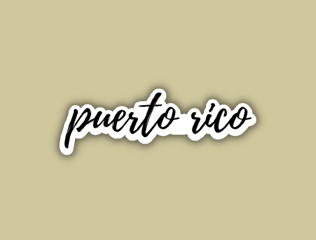 Puerto Rico Cursive Travel Sticker, Vinyl Laptop Water Bottle Sticker ...