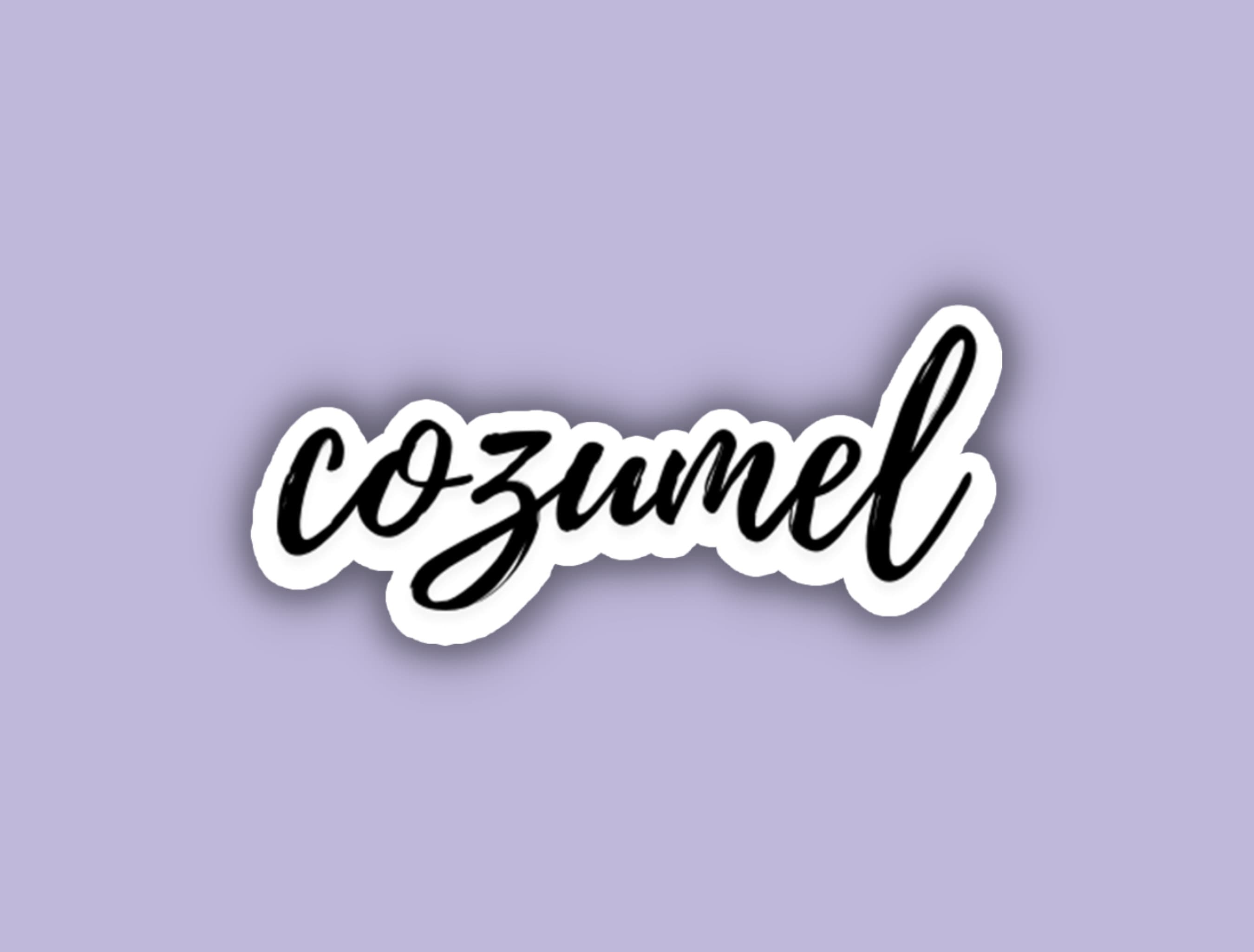 Cozumel Cursive Travel Sticker Vinyl Laptop Water Bottle - Etsy